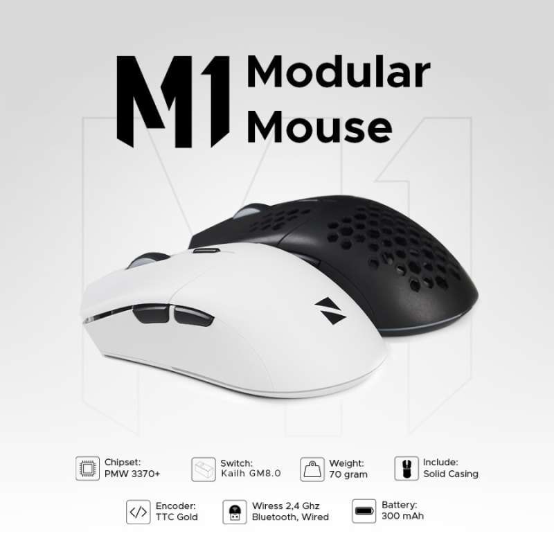 Jual Noir M1 Lightweight Wireless Modular Gaming Mouse Di Seller Dext ...