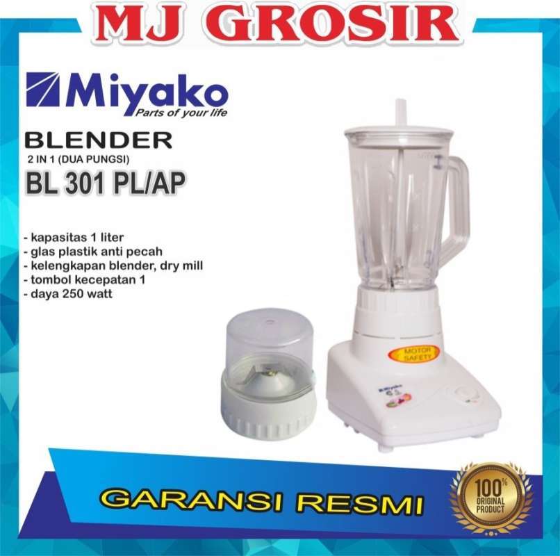Jual Blender Miyako Bl 301 Pl/ap 2 In 1 Serbaguna Bahan Plastik 1 Liter ...