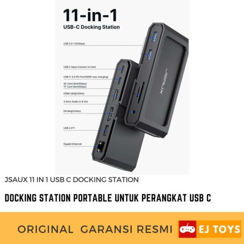Promo EJ Toys JSAUX 11 in 1 USB C Docking Station Steam Deck Dock Windows Diskon 23% di Seller ...