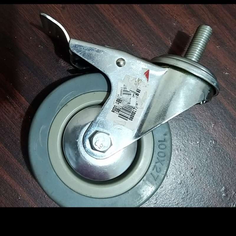 Promo Roda Karet Abu Abu 4 Inch Diameter Roda : 100 Mm, Lebar Roda : 27 ...