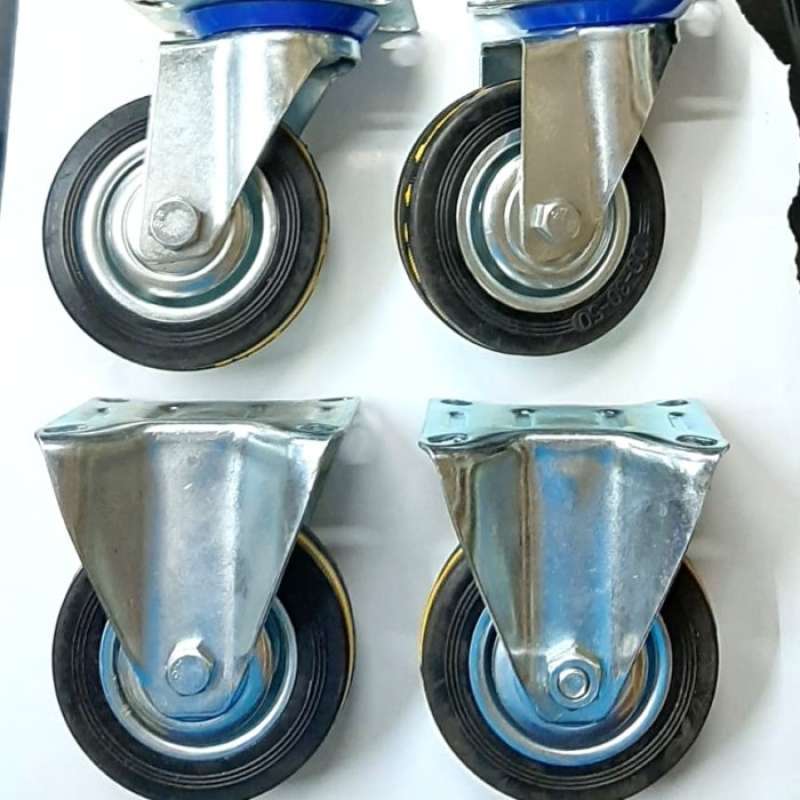 Promo Roda Trolley Karet Hitam 5 Hidup Mati Diskon 23% Di Seller Meepo ...