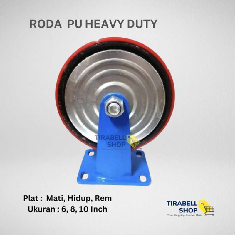 Promo Roda PU Super Heavy Duty 10 inch Plat Mati Hi Quality Diskon 23% ...