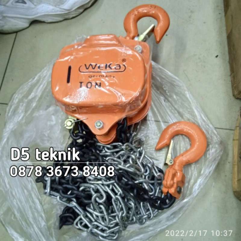 Promo Chain Block 1 Ton 5 meter Takel 1 Ton 5 meter Weka Heavy Duty ...