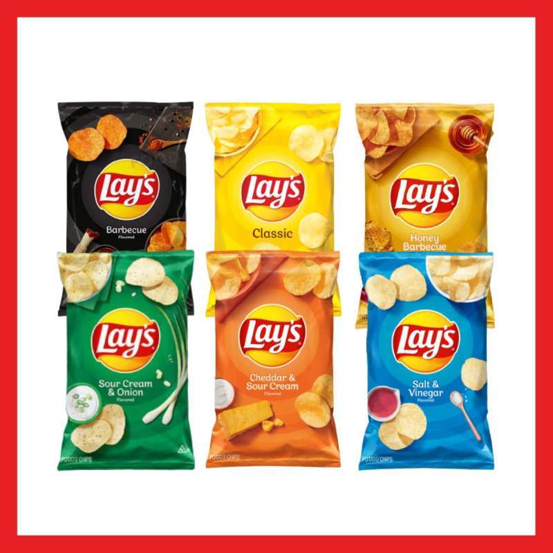 Jual Lay's Potato Chips Kentang Kripik Aneka Rasa Import 1 Pcs Barbeque ...