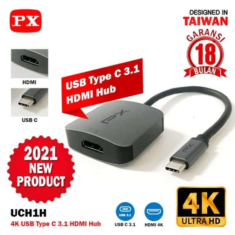 Promo Conveter Usb Type-C To Hdmi Converter Adapter Hub Full Uhd 4K Px ...