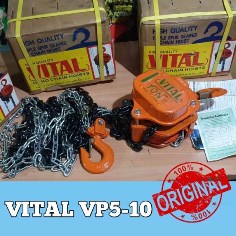 Promo Chain Block 1 Ton 10 Meter Ori Vital Vp5-10 Japan Takel 1 Ton 10 ...