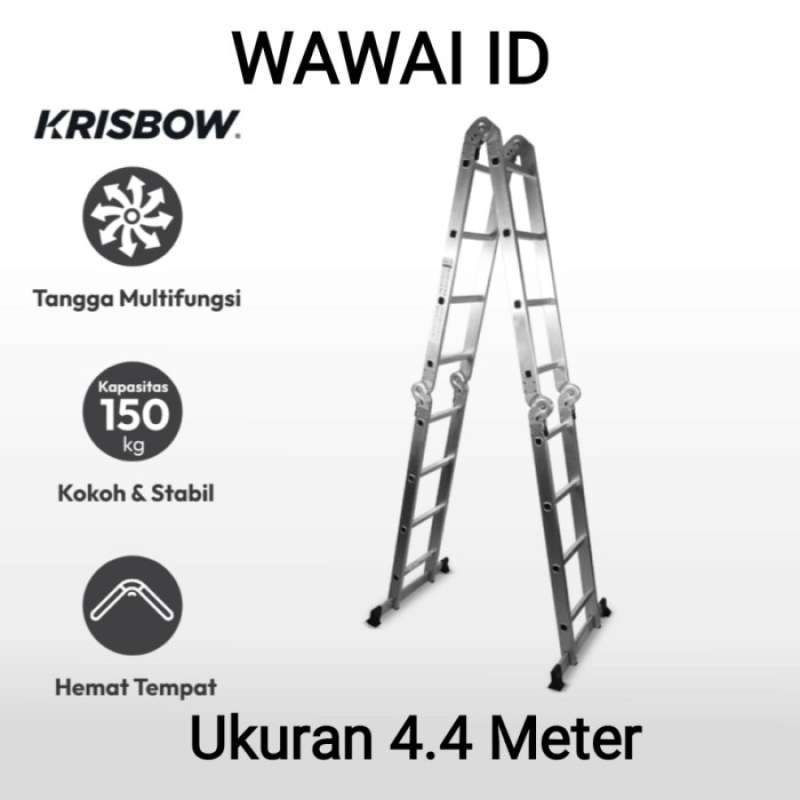 Promo Krisbow Tangga Aluminium Jumbo Multifungsi 4.4 Meter Kokoh ...
