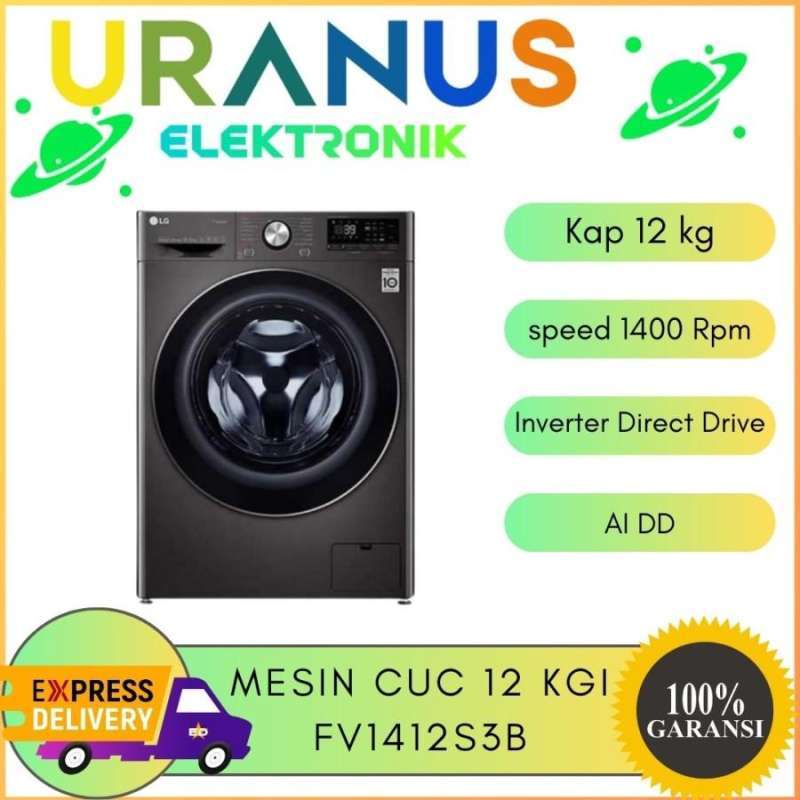 Jual LG FV1412S3B Mesin cuci front loading 12 Kg Inverter AI DD 1400RPM ...