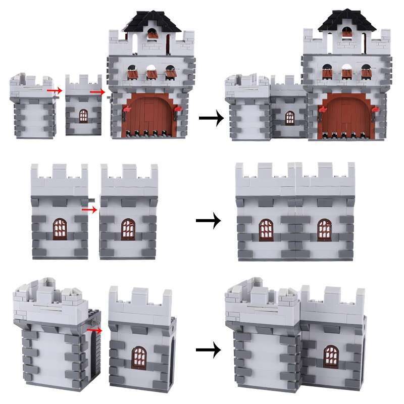 Jual Medieval Castle Town Wall Building Blocks Ancient Military Siege ...
