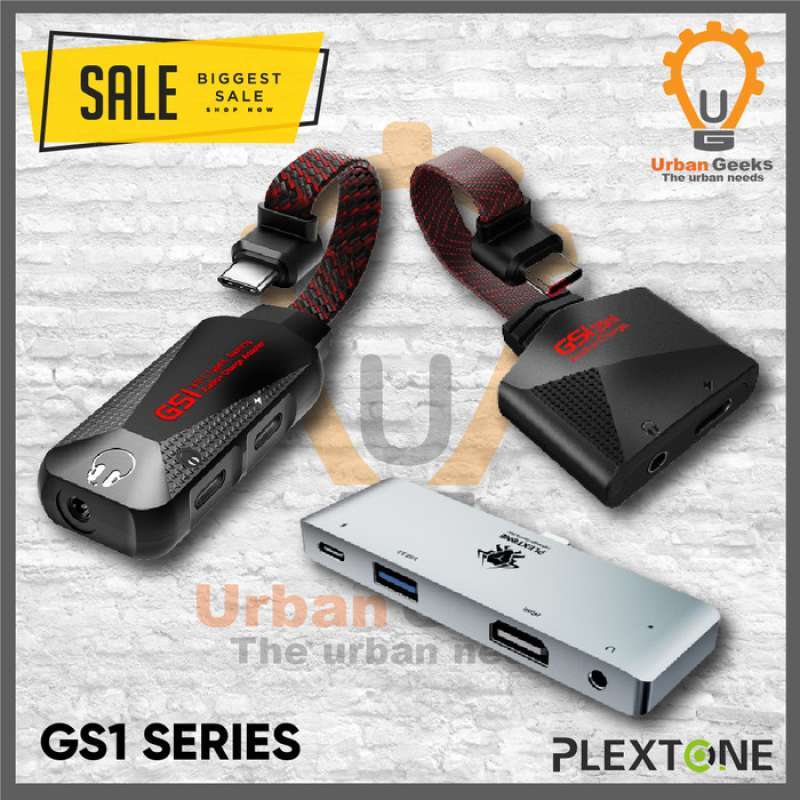 Promo Plextone GS1 Sound Card Type C to 3.5mm Virtual 7.1 CH Audio Converter Diskon 23% di ...