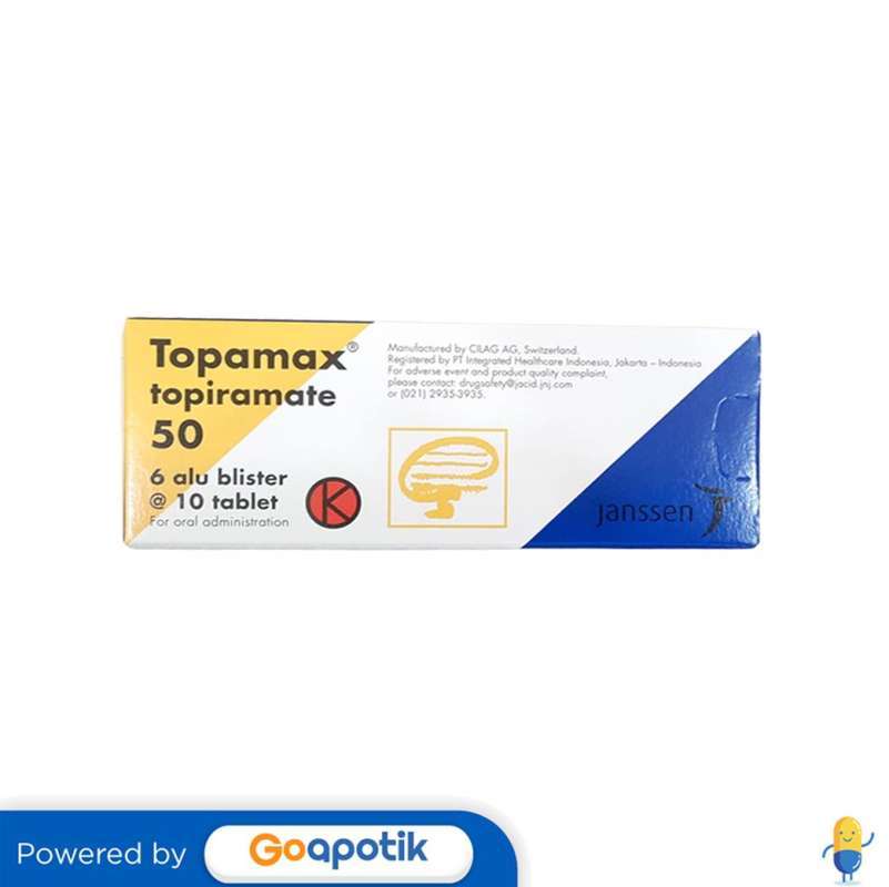 Jual Topamax 50 Mg Box 60 Tablet Di Seller Apotek Sugih Waras Makmur - Sidosermo, Surabaya | Blibli