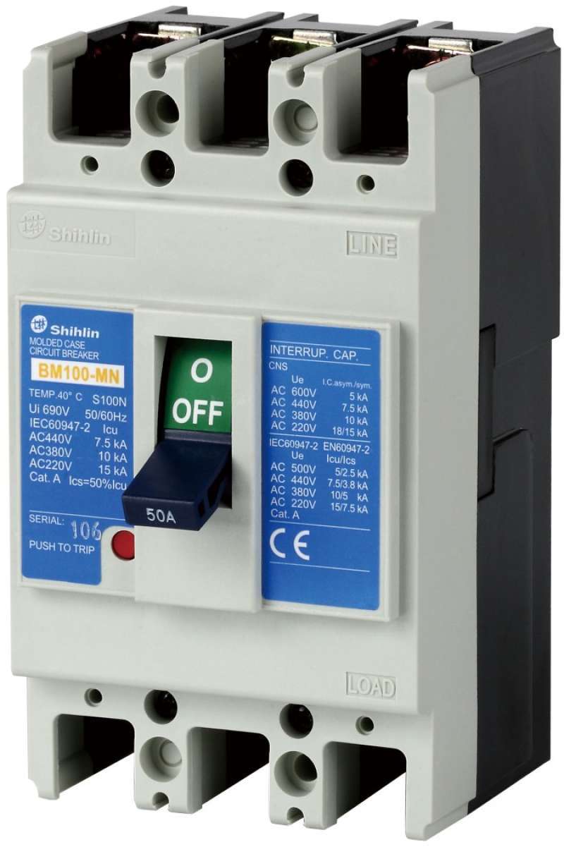 Promo MCCB Shihlin BM100-MN (380V 10kA, 220V 15kA) 3P 60A ~ 100A Diskon ...