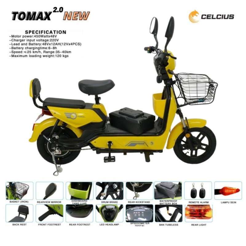 Jual sepeda motor listrik odessy celcius tomax 2.0 electric e bike ...
