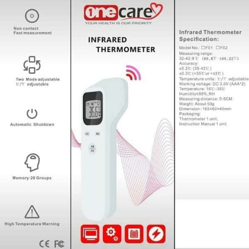 Promo Thermometer Infra Red Resmi Dengan Ijin Edar Kemenkes One Care ...