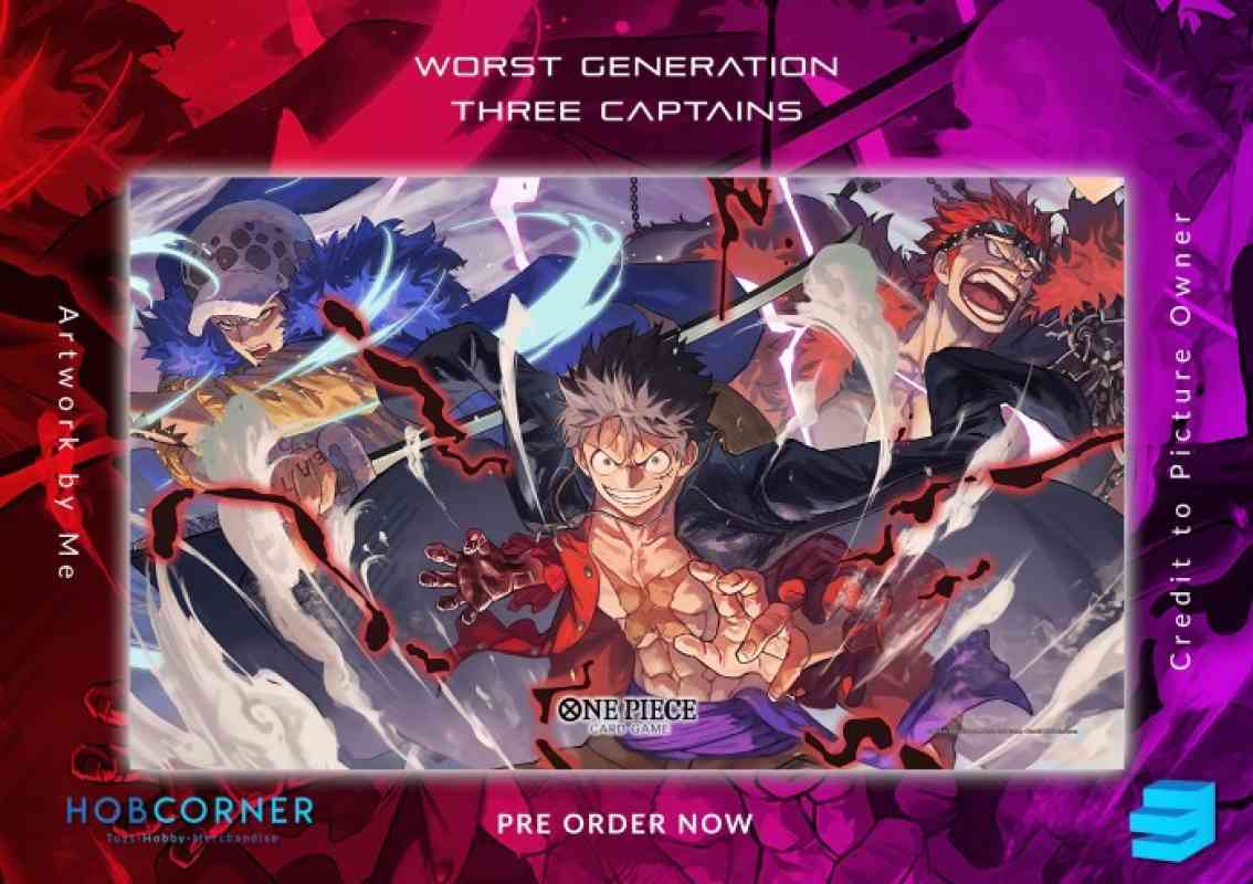 Promo One Piece Card Game Worst Generation Playmat (Credit To Bandai ...
