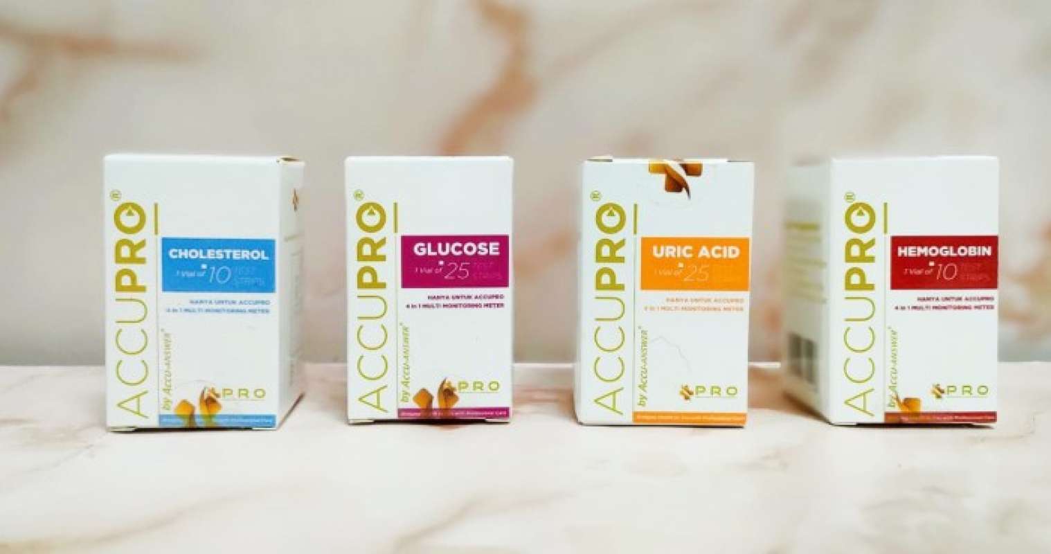 Promo Strip Accupro 4 In 1/ Kolesterol, Glukosa, Asam Urat Dan ...