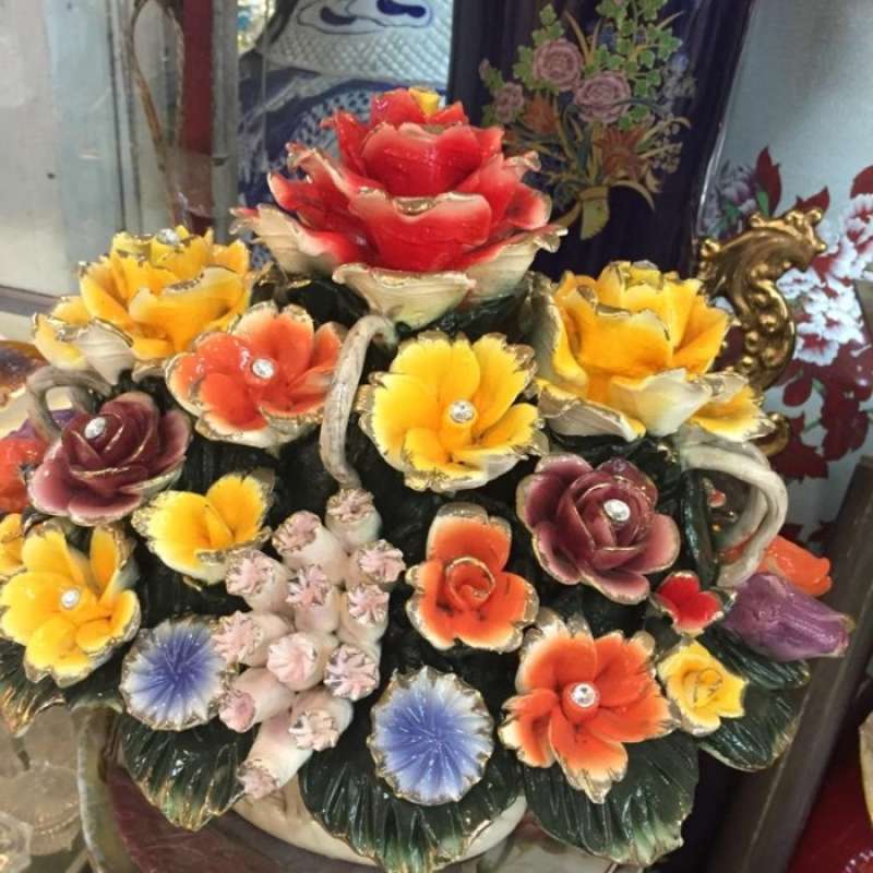 Promo Bunga Keramik Capodimonte/ Bunga Keranjang Capodimonte / Bunga ...