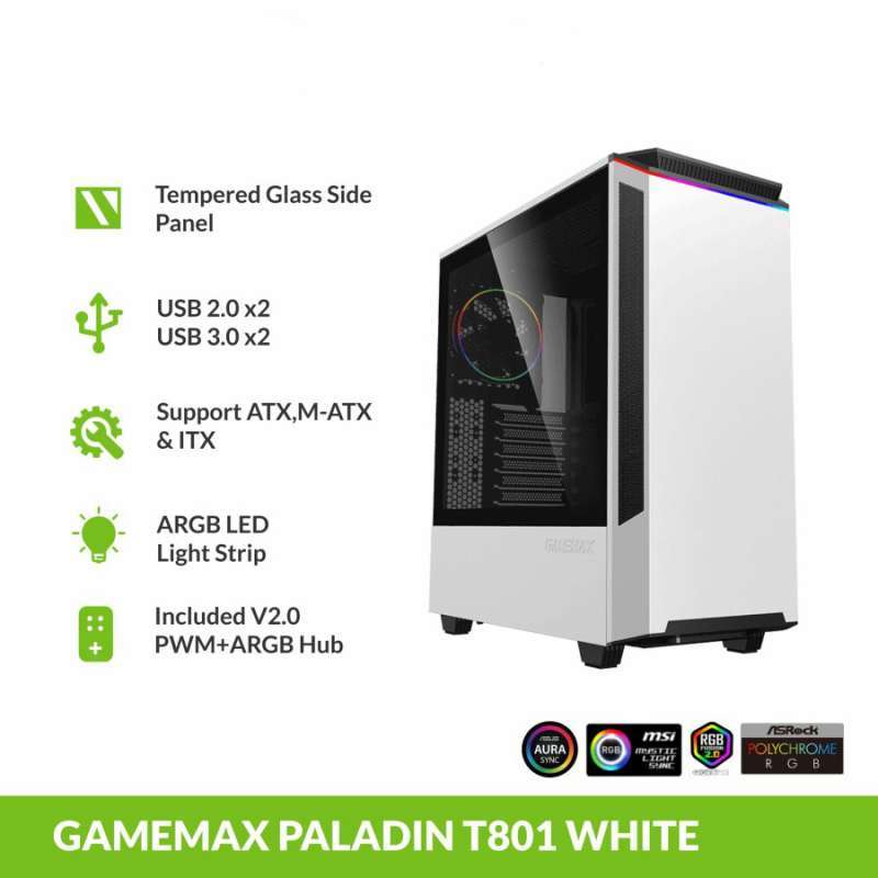 Jual Gamemax PALADIN T801 Gaming PC Case - White di Seller iBos Store - Kamal Muara-2, Kota ...