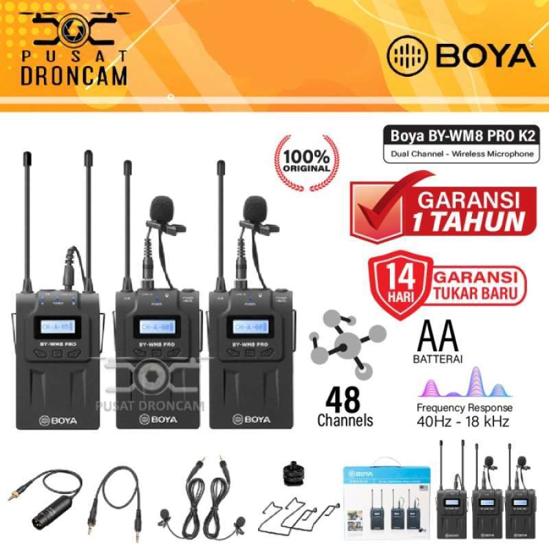 Jual boya by-wm8 pro-k2 uhf dual-channel wireless - boya by wm 8 pro k2 ...