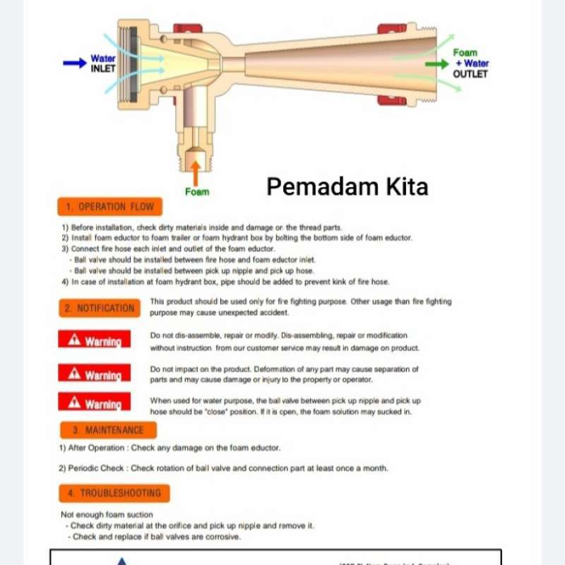 Promo Foam Eductor Shilla Fire 1.5 Pemadam Diskon 23% Di Seller Indah ...
