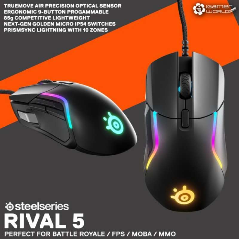 Promo Steelseries Rival 5 Ergonomic Gaming Mouse Diskon 23% Di Seller ...