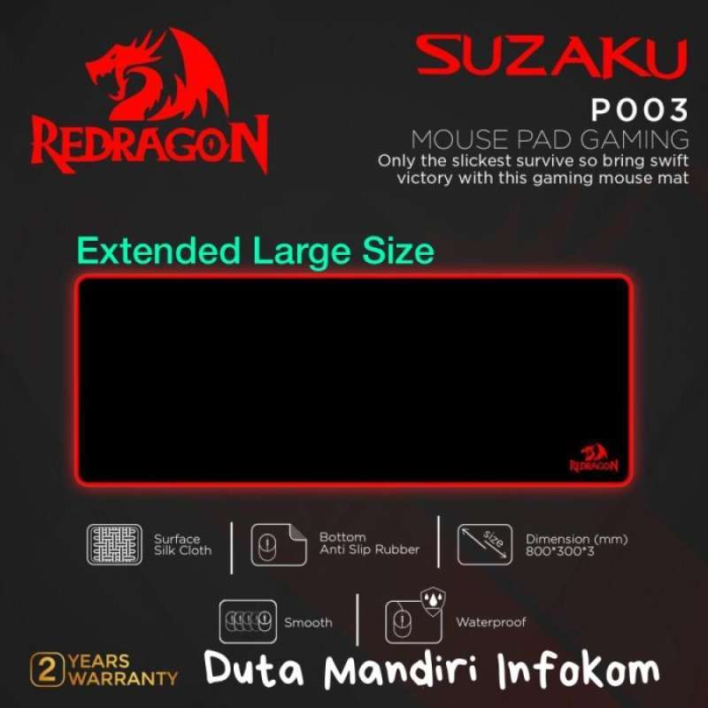 Promo Redragon Suzaku P003 Extended Large Size Cloth Surface Gaming Mousepad Diskon 23% Di ...
