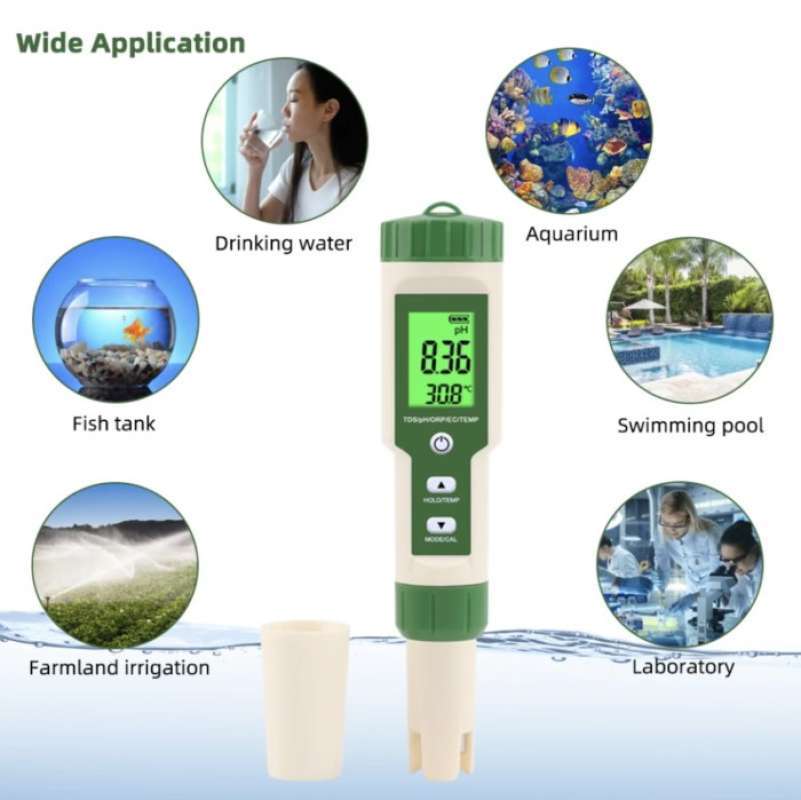 Promo Ez-9910a 5in1 Ph Tds Ec Orp Temp Tester Backlight Ph Meter Ec ...
