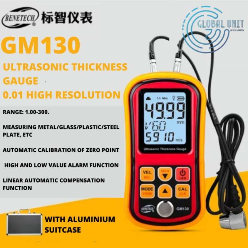 Promo GM130 BENETECH Ultrasonic Thickness 1 - 300 mm Gauge Paint ...