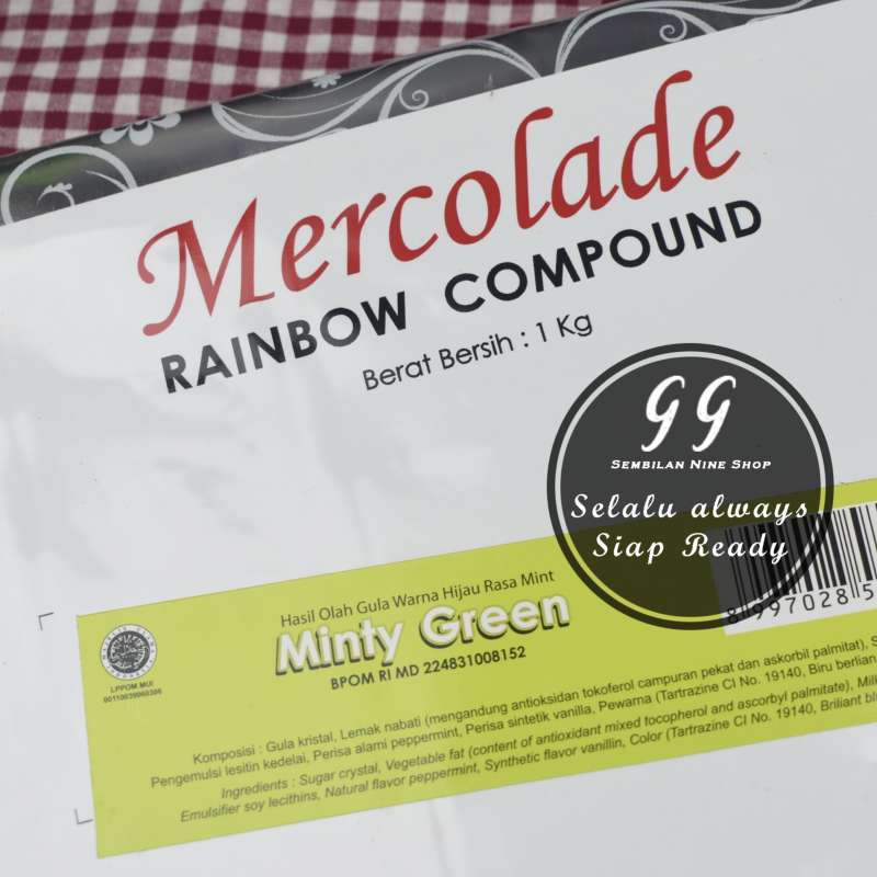 Jual Mercolade Minty Green Compound 1 Kg Hijau Mint Rainbnow Chocolate ...