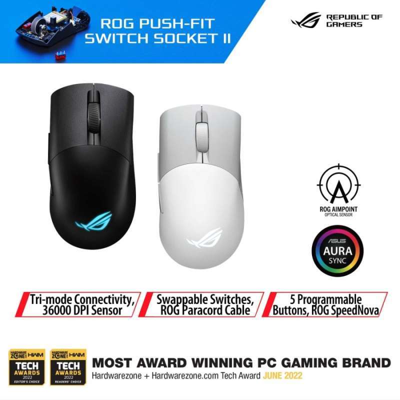 Jual ASUS ROG Keris Wireless AimPoint Wireless RGB Gaming Mouse - PUTIH ...
