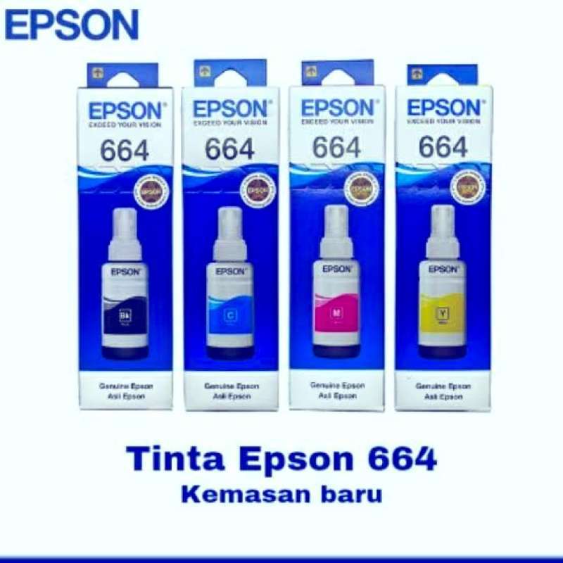 Promo Tinta Epson 664, 1 Set Kemasan Baru Diskon 23% di Seller ...