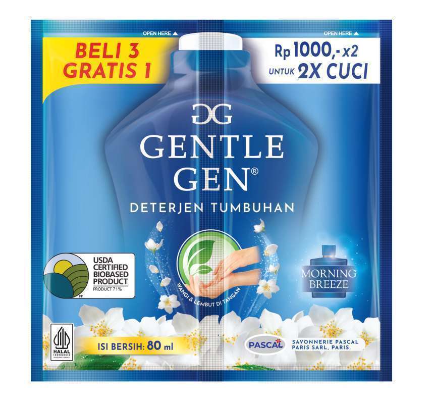 Jual Gentle Gen Sachet Twin Pack 10rcg 80 Sachet Deterjen Cair (1 ...