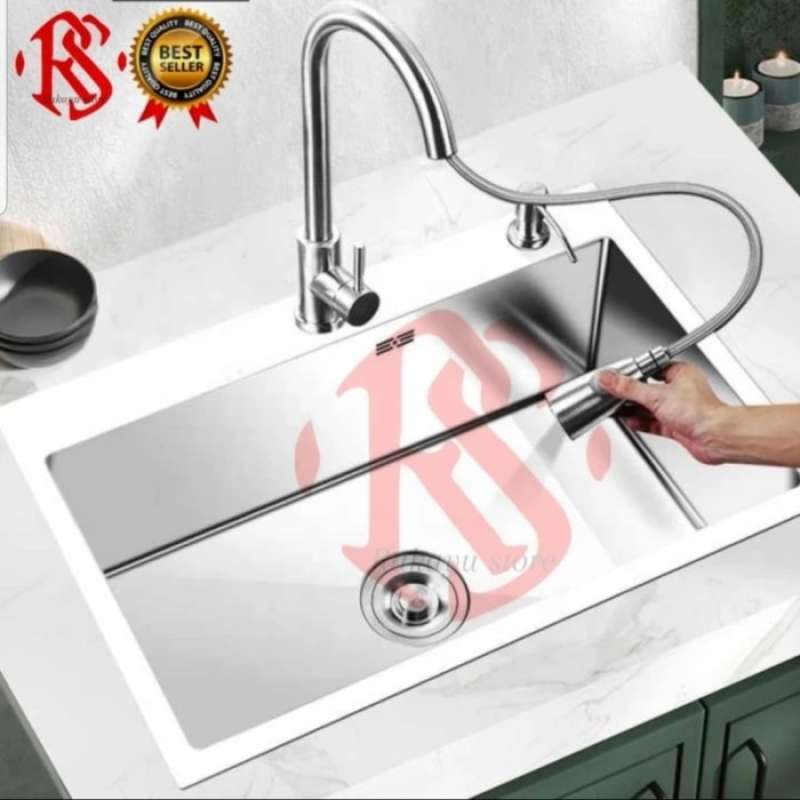 Promo Kitchen Sink 6045 stainless/bak cuci piring 1 lubang/ wastafel ...