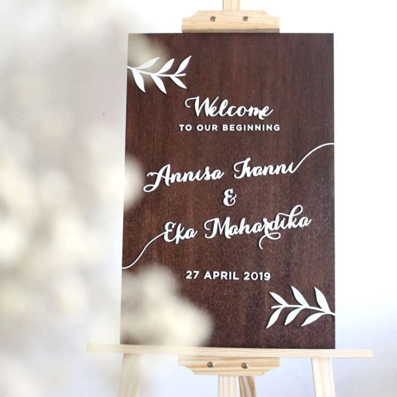 Promo WELCOME SIGN 60x40 / WEDDING WELCOME SIGN / GUEST SIGN Diskon 5% ...