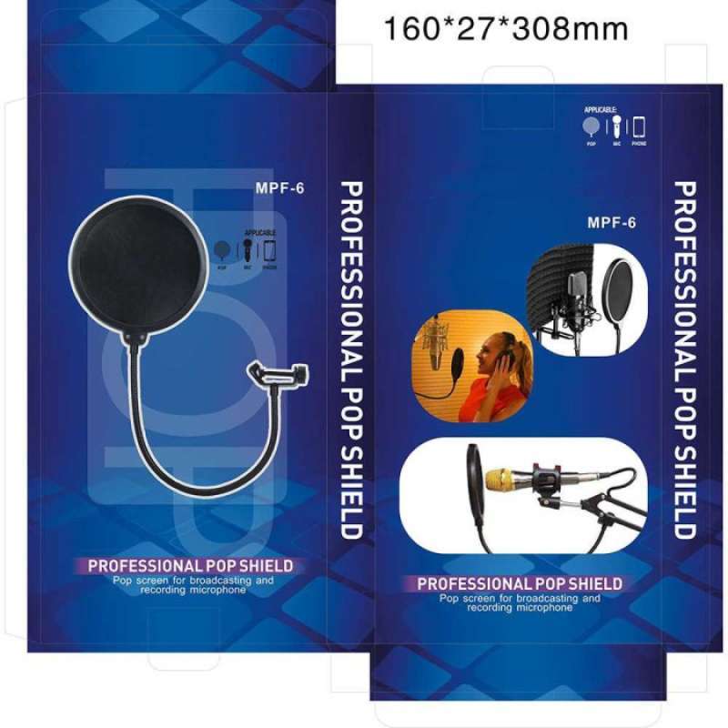 Promo Pop Shield Broadcasting Microphone Screen Filter Saring Suara ...