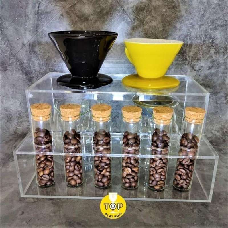 Jual Coffee Tube Display Acrylic Rak Tabung Kopi Stand Dripper Dan ...