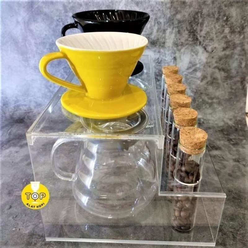 Jual Coffee Tube Display Acrylic Rak Tabung Kopi Stand Dripper Dan ...