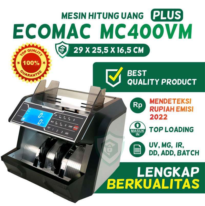 Promo Mesin Hitung Uang Top Loading Ecomac MC400VM Plus (UV, MG, IR ...