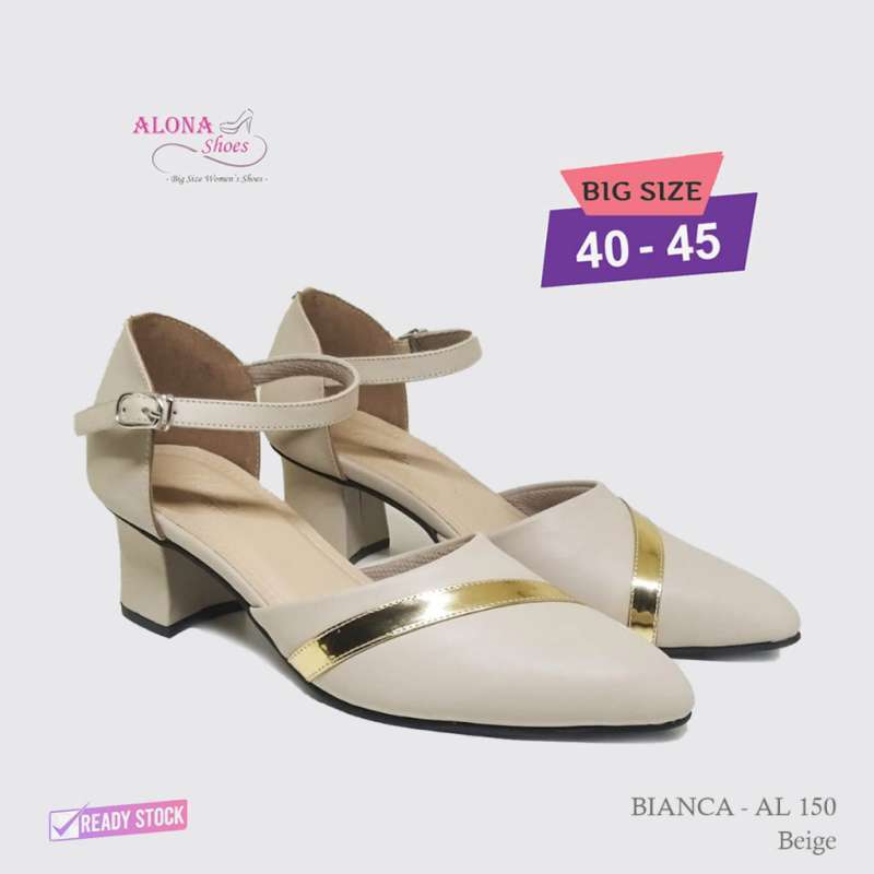 Promo Bossindo ALona - Heels Bianca | Big Size 40-45 | Sepatu Mules Hak ...