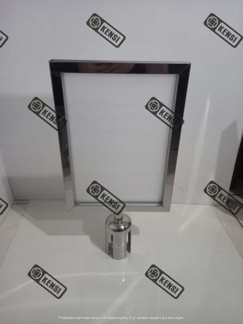 Promo Sign Board Frame Display A4 Signage Stainless Papan Tiang Antrian ...