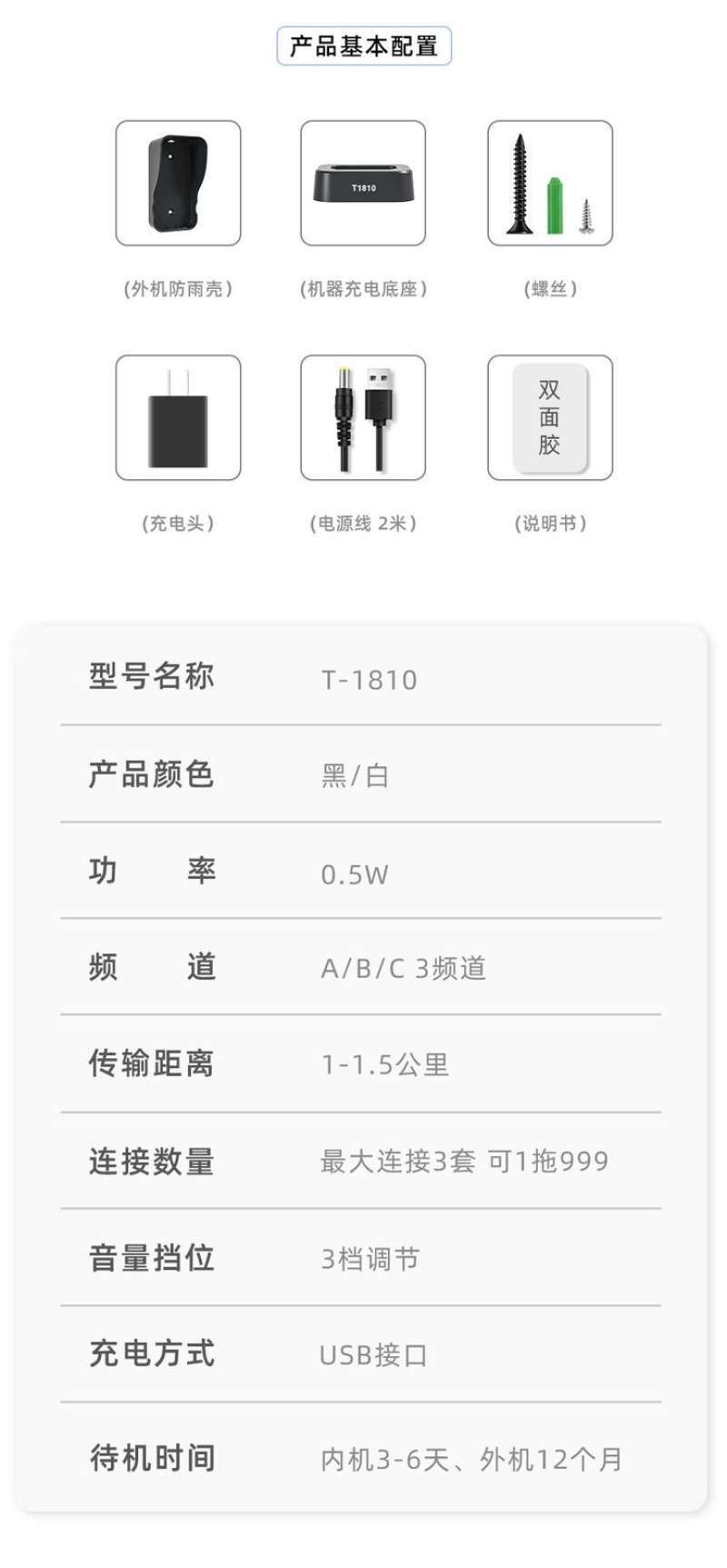 Promo Doorbell Interkom Wireless Two-way Audio Intercom Doorbell Tanpa ...