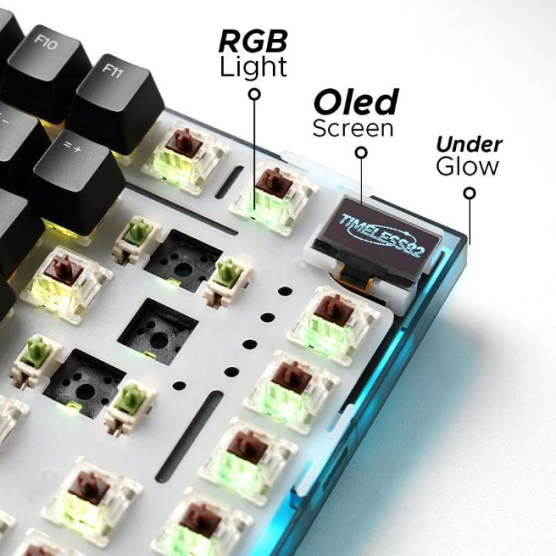 Jual Noir Timeless82 75% Wireless Oled Mechanical Keyboard Gasket Mount ...