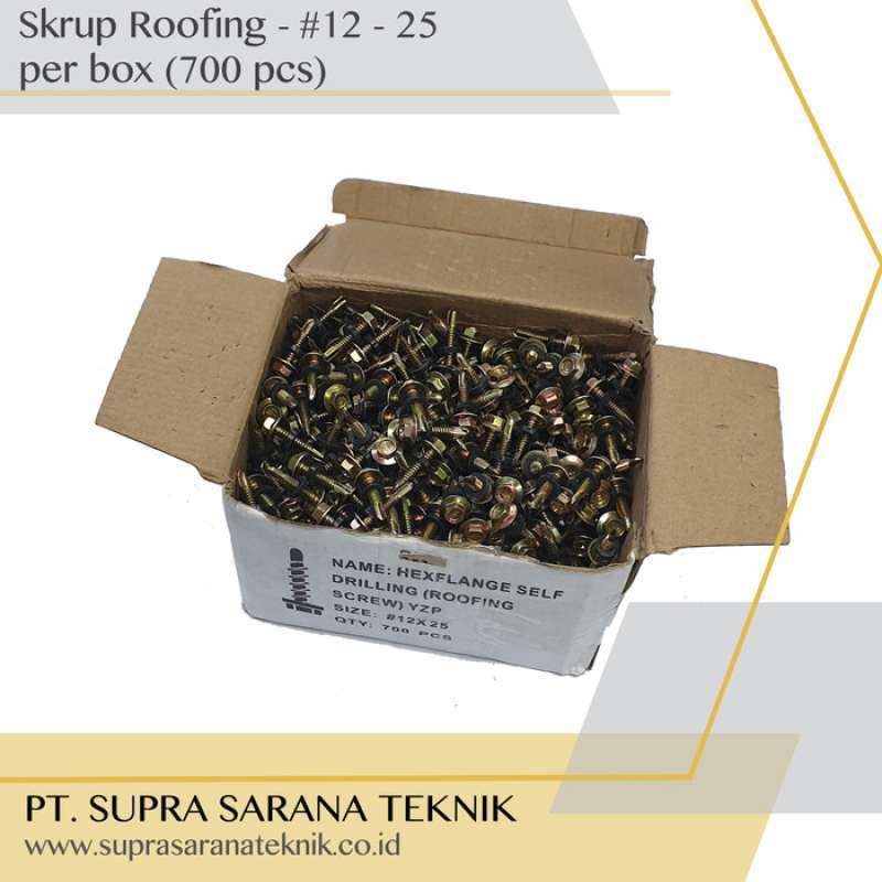 Jual Baut Roofing 12 x 25 Atap Spandek Besi Sekrup Skrup SDS 1BOX - 700 ...