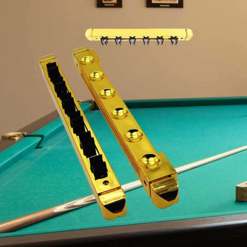 Jual New Wall Cue Rack Rak Billiard Rak Stick Dinding Kayu - Emas-hold ...
