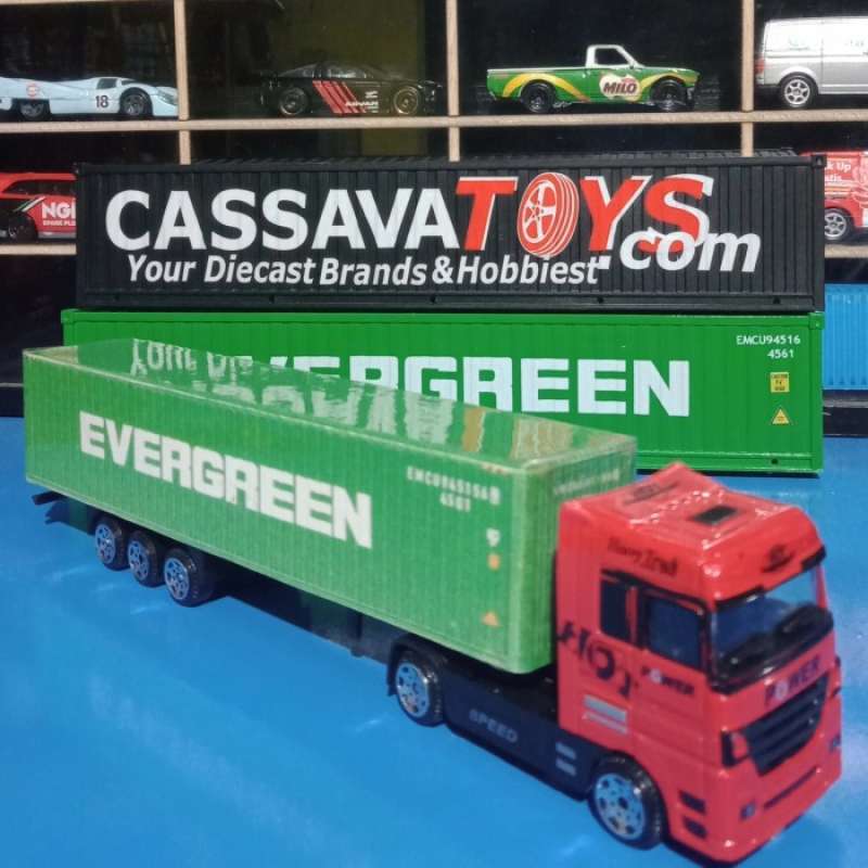 Promo Diecast Truck Container Evergreen - Truk Kontainer - Putih Diskon ...