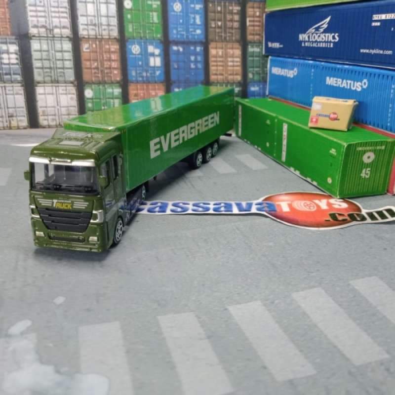 Promo Diecast Truck Container Evergreen - Truk Kontainer - Putih Diskon ...