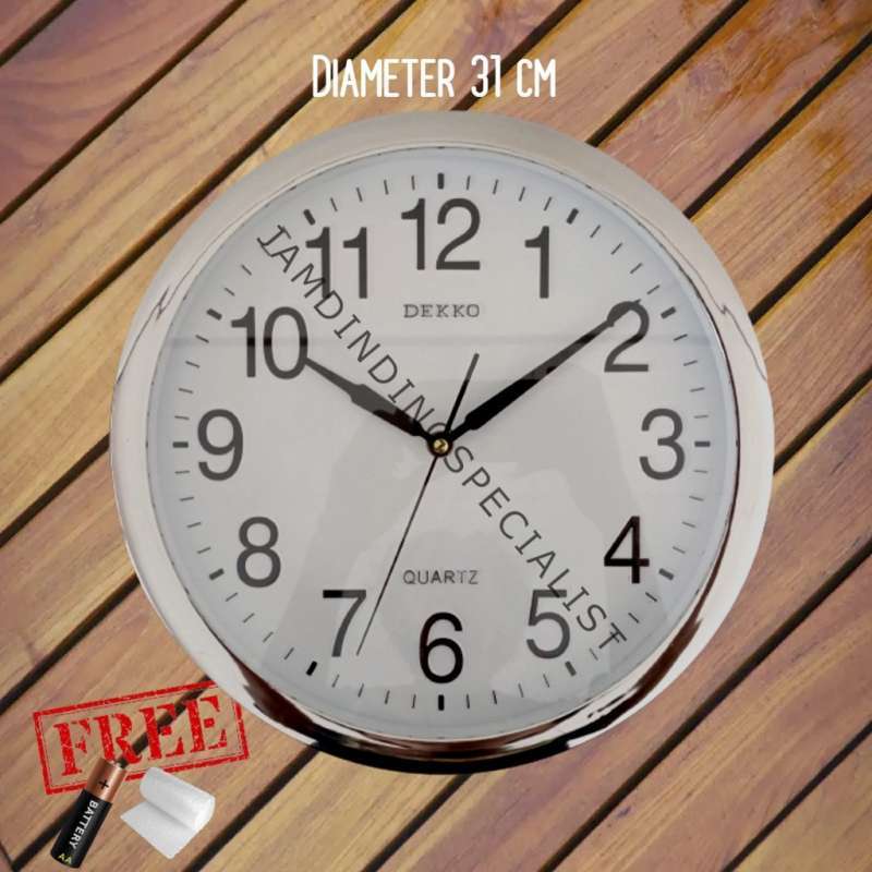 Promo Jam Dinding Dekko Besar Diameter 31cm Desain Polos dan Kaligrafi ...