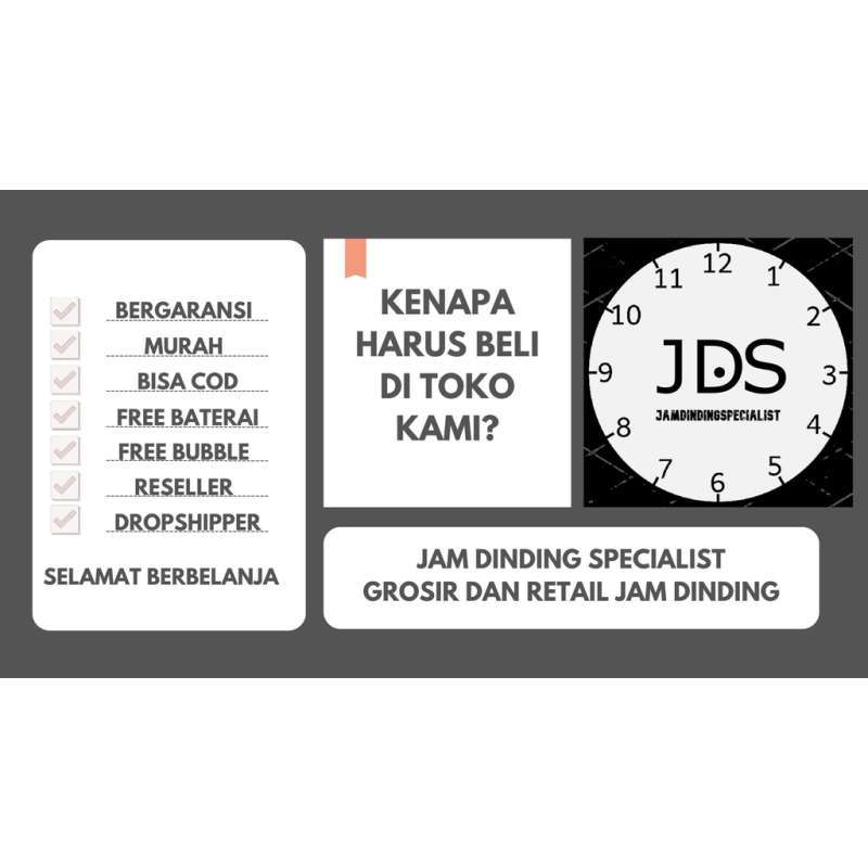 Promo Jam Dinding Dekko Besar Diameter 31cm Desain Polos dan Kaligrafi ...