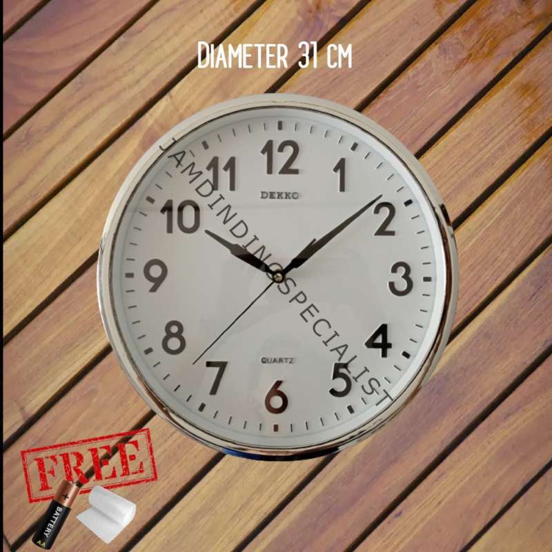 Promo Jam Dinding Dekko Besar Diameter 31cm Desain Polos dan Kaligrafi ...
