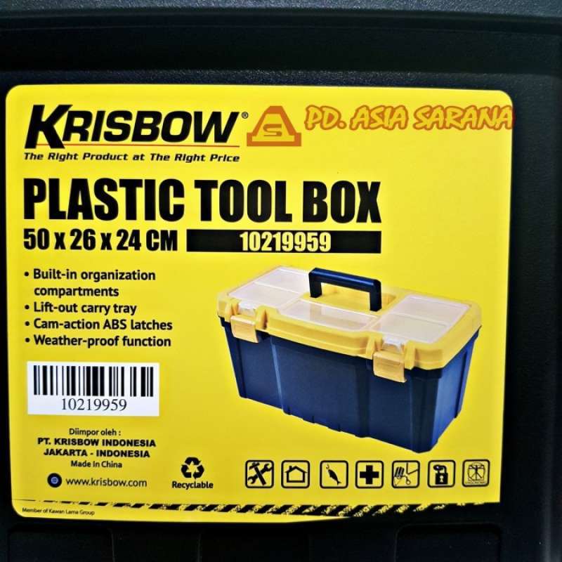 Promo Tool Box 50x26x24 Cm Krisbow / Kotak Peralatan / Toolbox Perkakas ...
